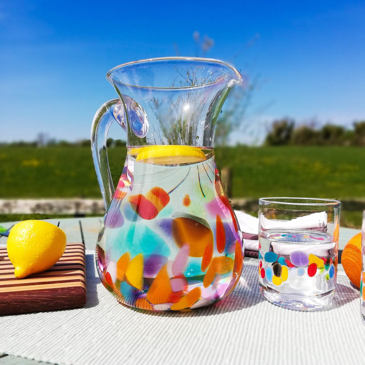Multicoloured Water Glass | Festival Beaker | Jerpoint Glass Studio ...
