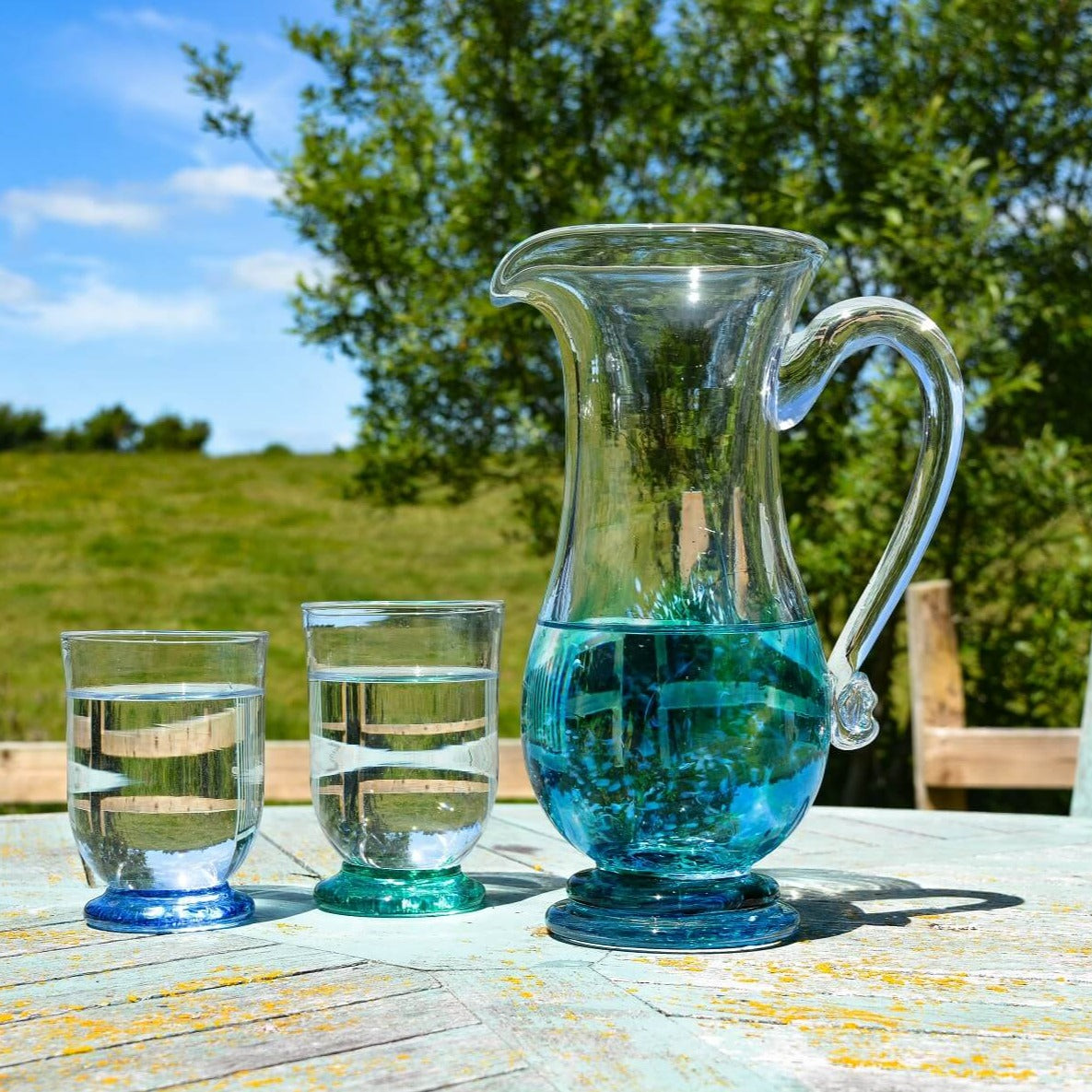 Large Handmade Water Jug Seascape Green | Jerpoint Glass Studio ...