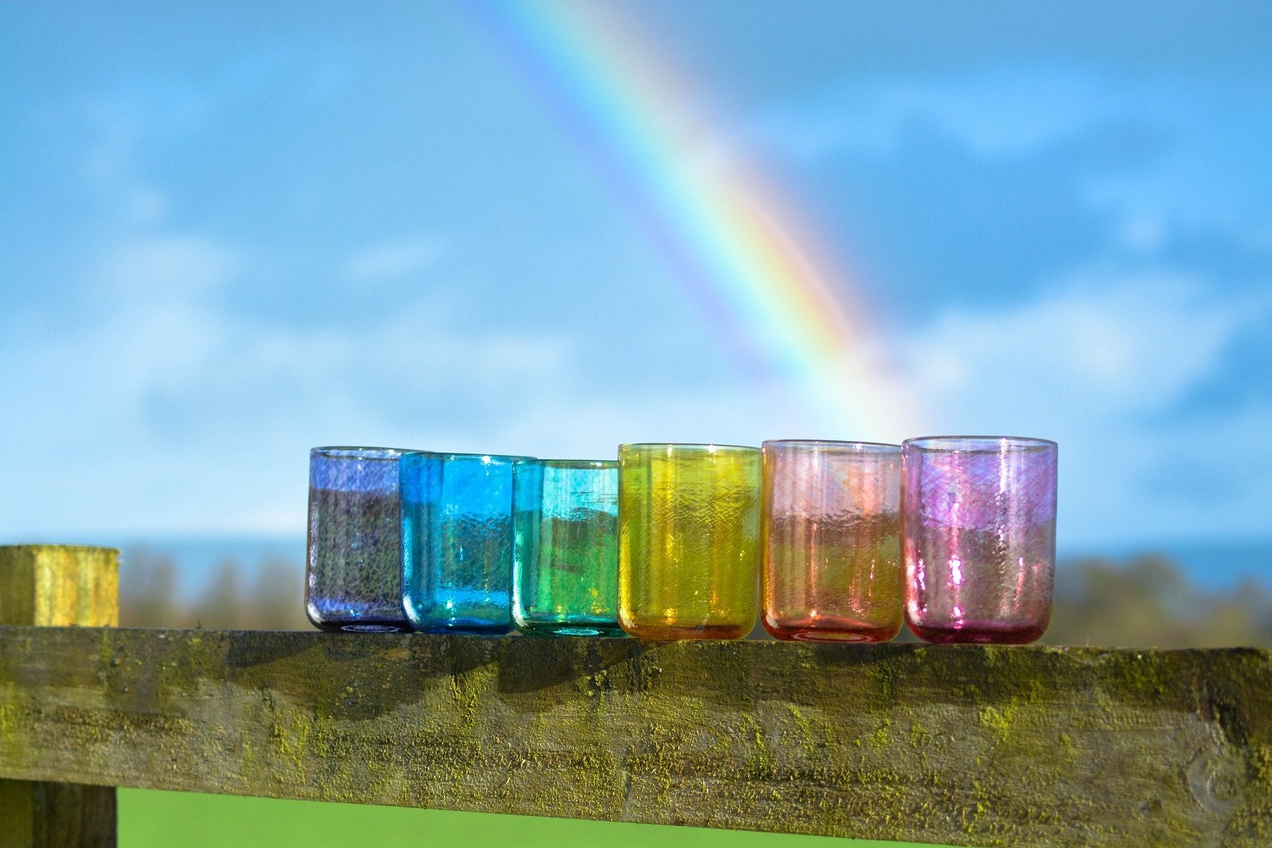Jerpoint Glass Studio | Rainbow Colours Beakers | Jerpoint Glass